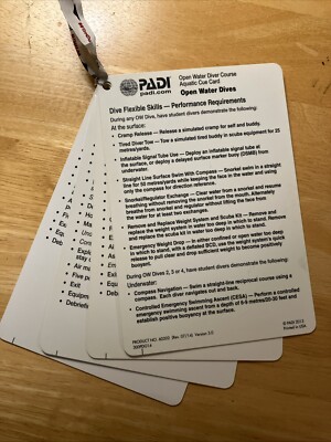 PADI Open Water Diver Course - Instructor Slates (Incomplete Set - 4 ...