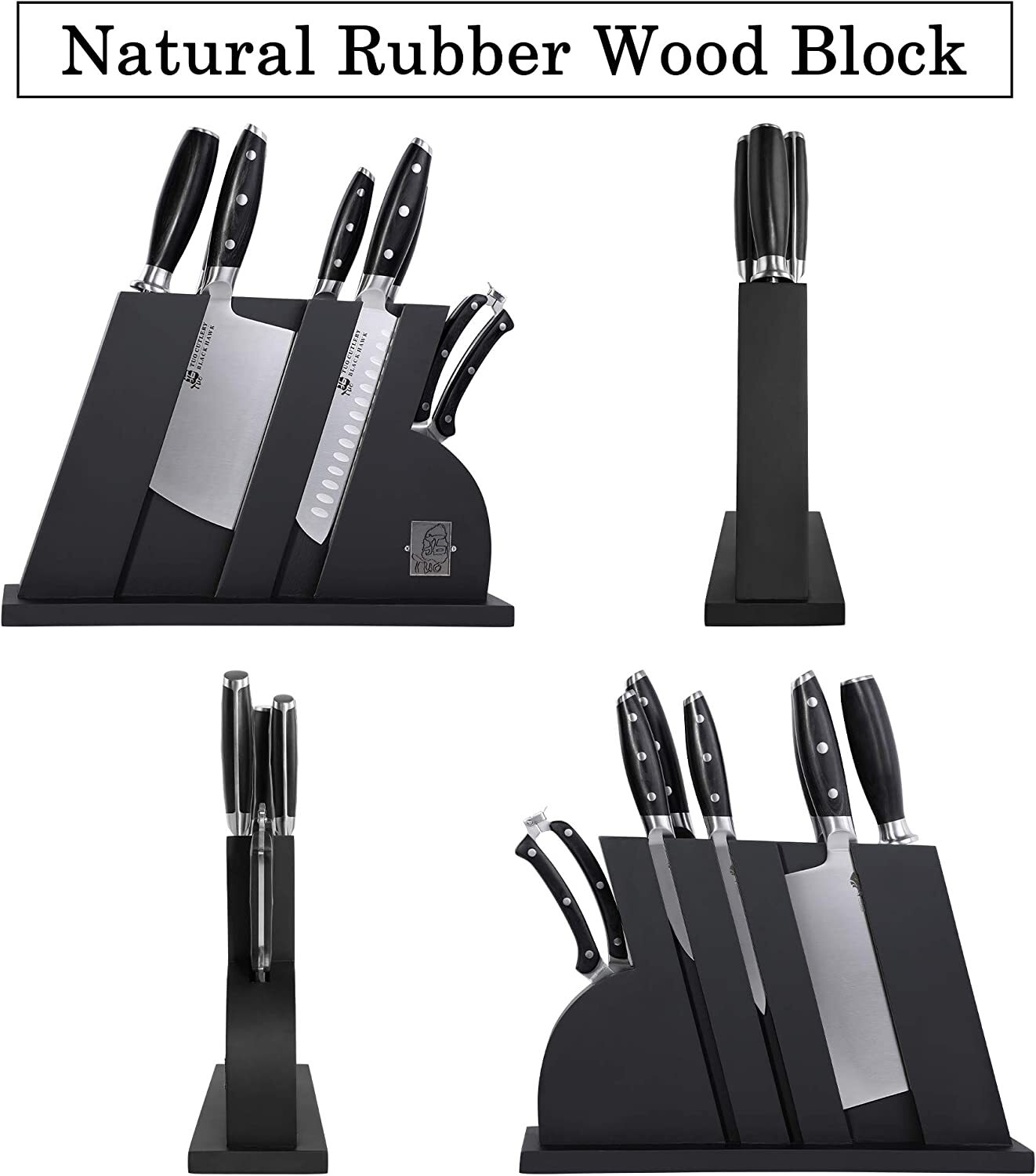 TUO Knife Set - 8 Pcs Kitchen Knife Set with Wooden Block, German HC ...