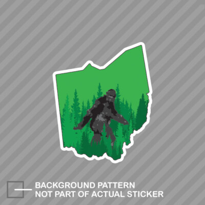 Ohio State Flag Bigfoot Sticker Decal Vinyl big foot sasquatch yeti OH ...