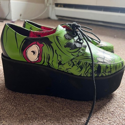 rare iron fist zombie platform shoes emo scene goth | eBay