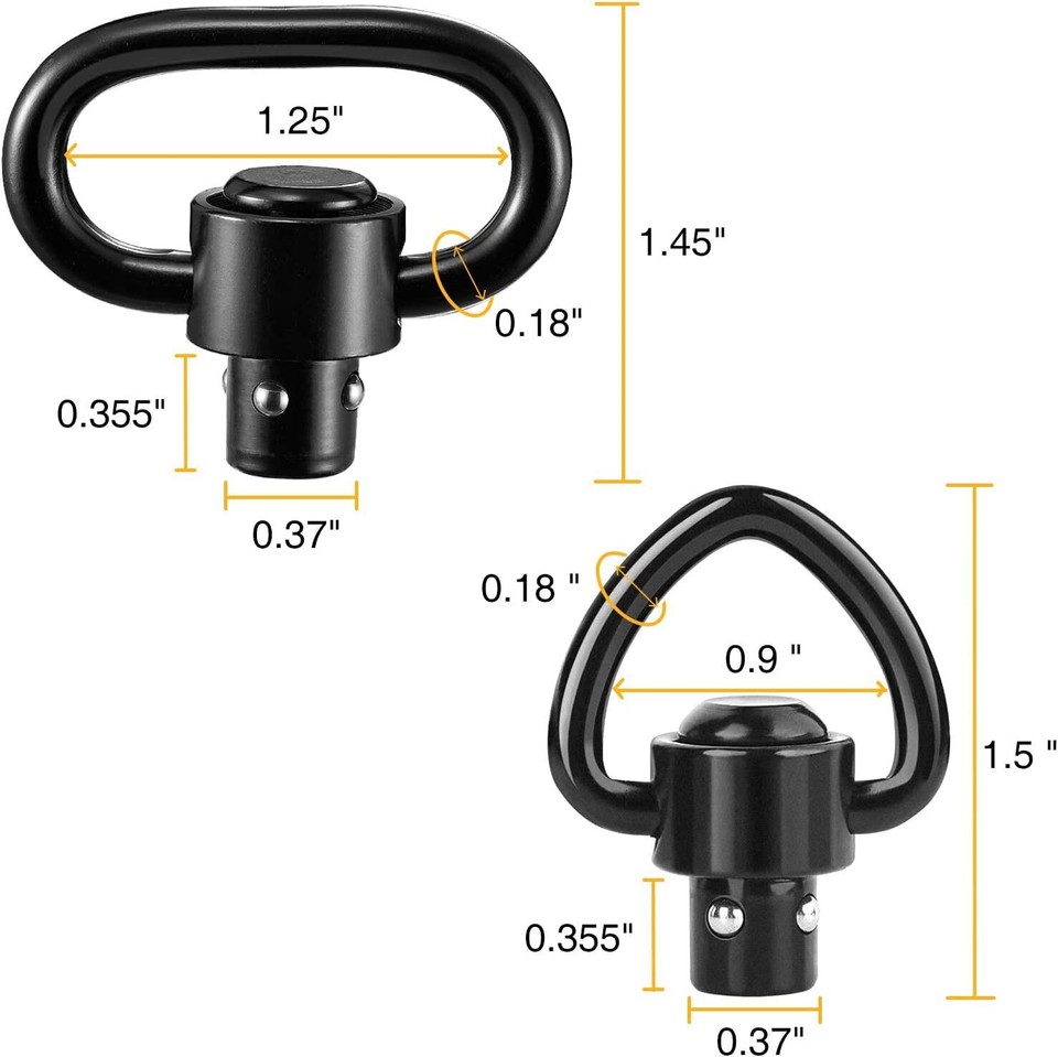 Tactical Push Button Sling Swivel Mount QD Loop Sling Adapter For Rifle ...