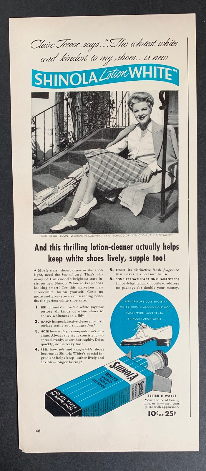 Vintage 1940s Claire Trevor Shinola Shoe Polish Ad | eBay