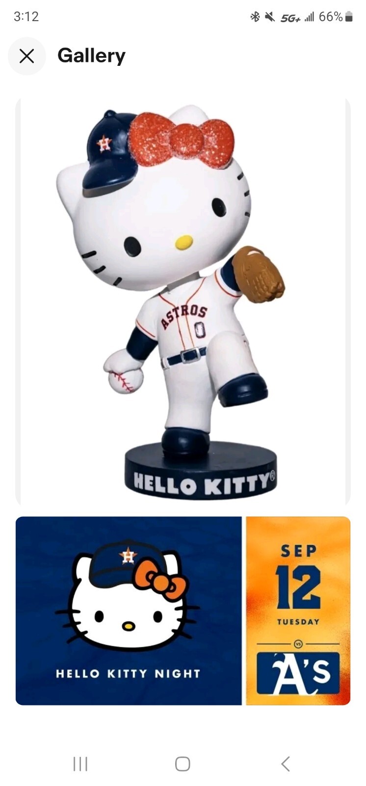 Houston Astros 2023 Hello Kitty Limited Edition Bobblehead Ready To ...