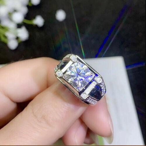 2.20CT Round Cut Lab-Created Diamond Promise Men's Ring In 14K White ...