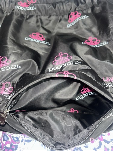 Paparazzi Backpack, Black With Pink/White Tote Bag Jewelry Women ...