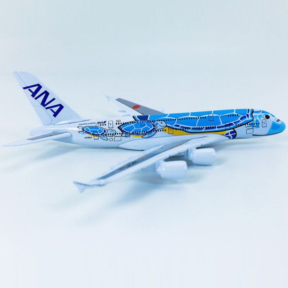 1:500 Scale Blue ANA Sea Turtle Painting A380 Alloy Plane Model Display ...