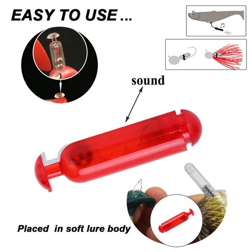 50PCS 21mm Plastic Rattles Shake Fishing Lure Bait Insert Tube Rattles ...