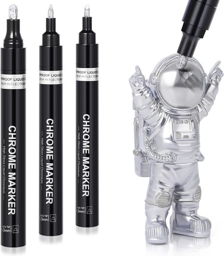 Silver Liquid Mirror Chrome Markers(3) Paint pen for model, repair kit ...