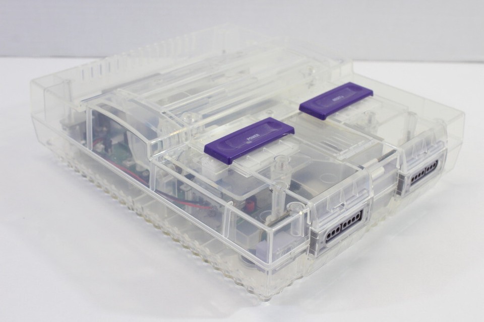 Super Nintendo Transparent Crystal Clear Console SNES SFC Converted AC ...