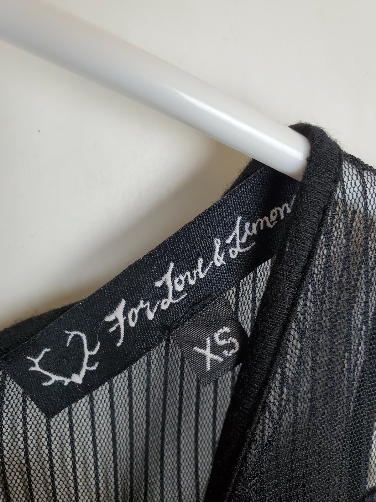 For Love Of Lemons Dress XXS Black Lacy Mesh Sexy Plunging Cleaveage ...