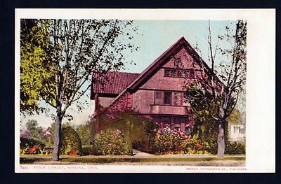 c1905 Public Library building Norfolk Connecticut postcard | eBay
