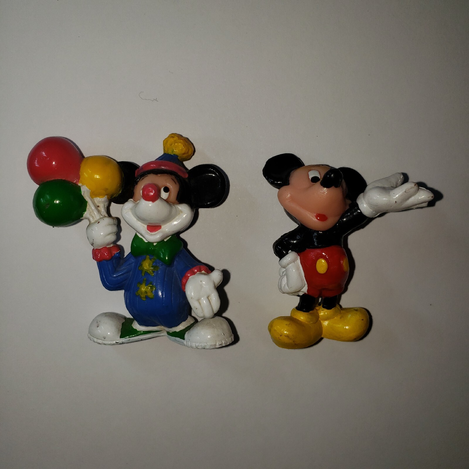 Two Mickey Mouse PVC with balloons and applause 2" cake topping ...