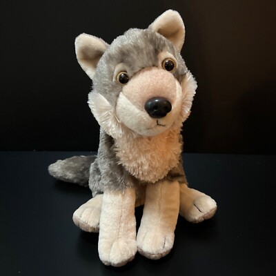 Wild Republic Wolf Puppy Dog Gray 8” Soft Plush Stuffed Animal Toy | eBay