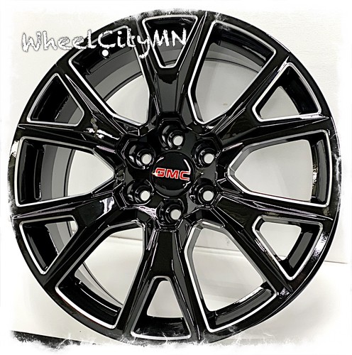 22" gloss black milled OE replica 84799387 wheels fits 2023 Denali AT4 ...