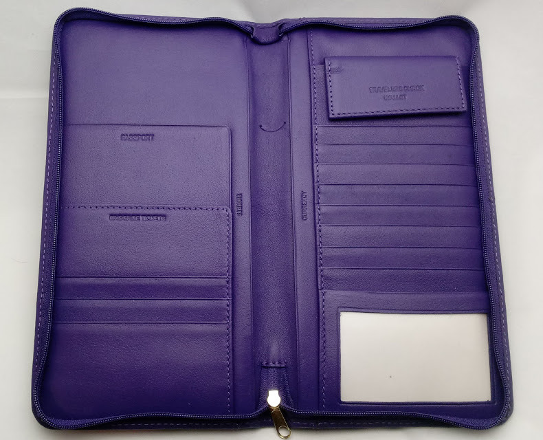 (NEW) Passport Airline Ticket Holder Wallet Purple Leather Easy Travel ...