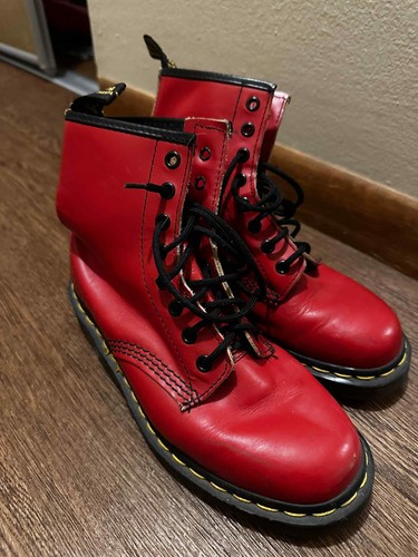 💥Dr. Martens Doc England Pascal Red Rare Vintage Red 1460 Boots US7 | eBay