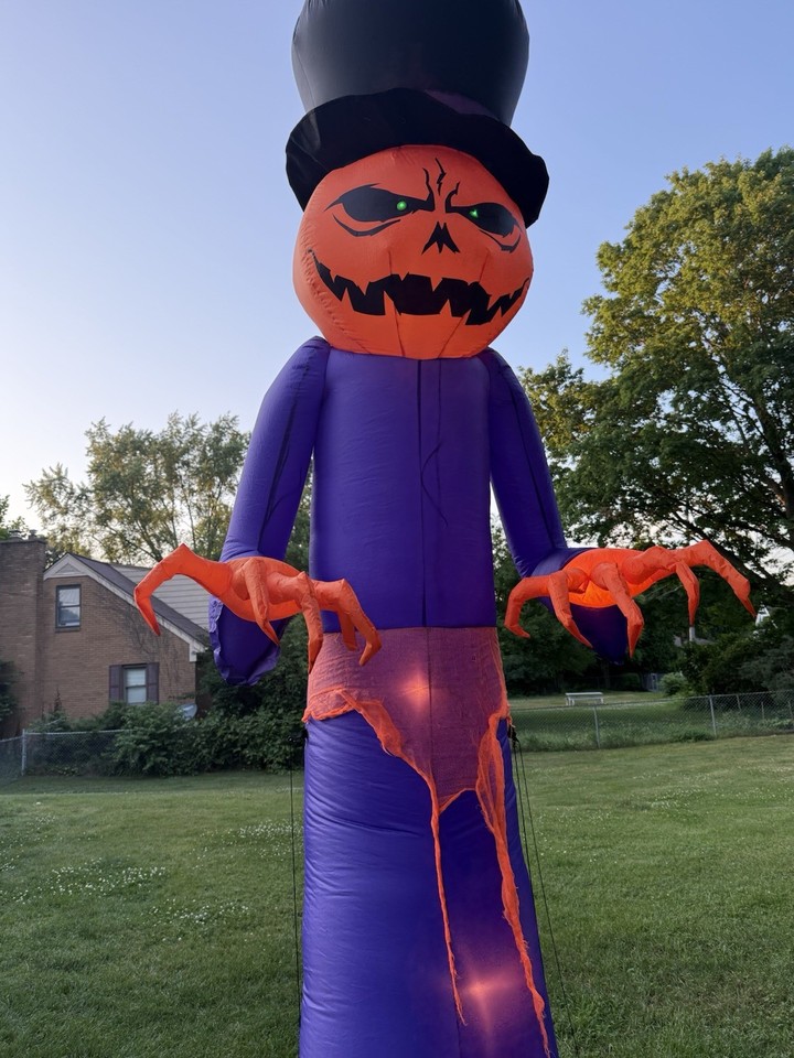 Gemmy 12 ft Grimace Pumpkin Reaper Inflatable Home Accents Holiday Used ...