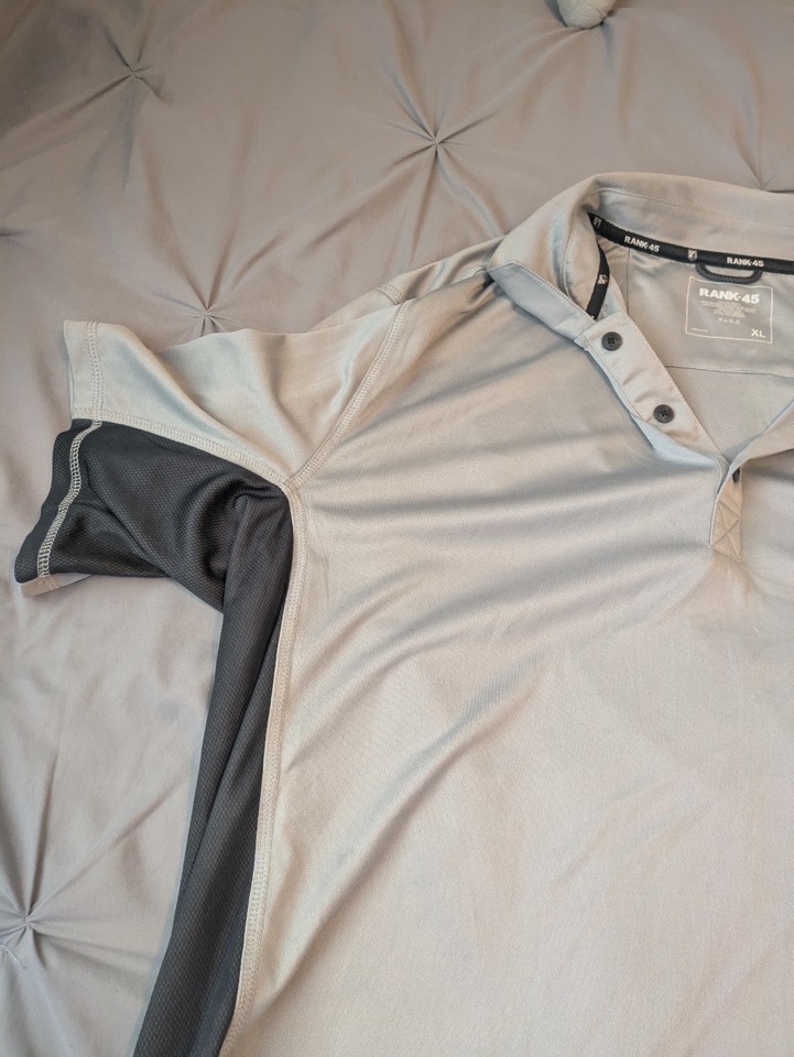 RANK 45 Men's Gray Short Sleeve Stretch Polo Shirt XL Golf CLEAN ...