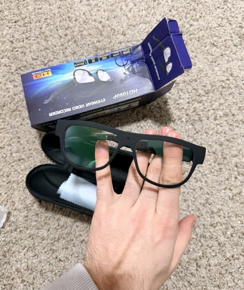 Camera Wearable Video Recording Glasses 1080P - Outdoor Sports Camera ...