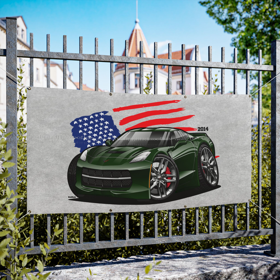 DigiRods Corvette C7 2014 Lime Rock Green Color Cartooon Car Vinyl ...