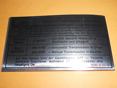 1970 FORD TORINO RANCHERO 429 N CODE EMISSIONS DECAL MI | eBay