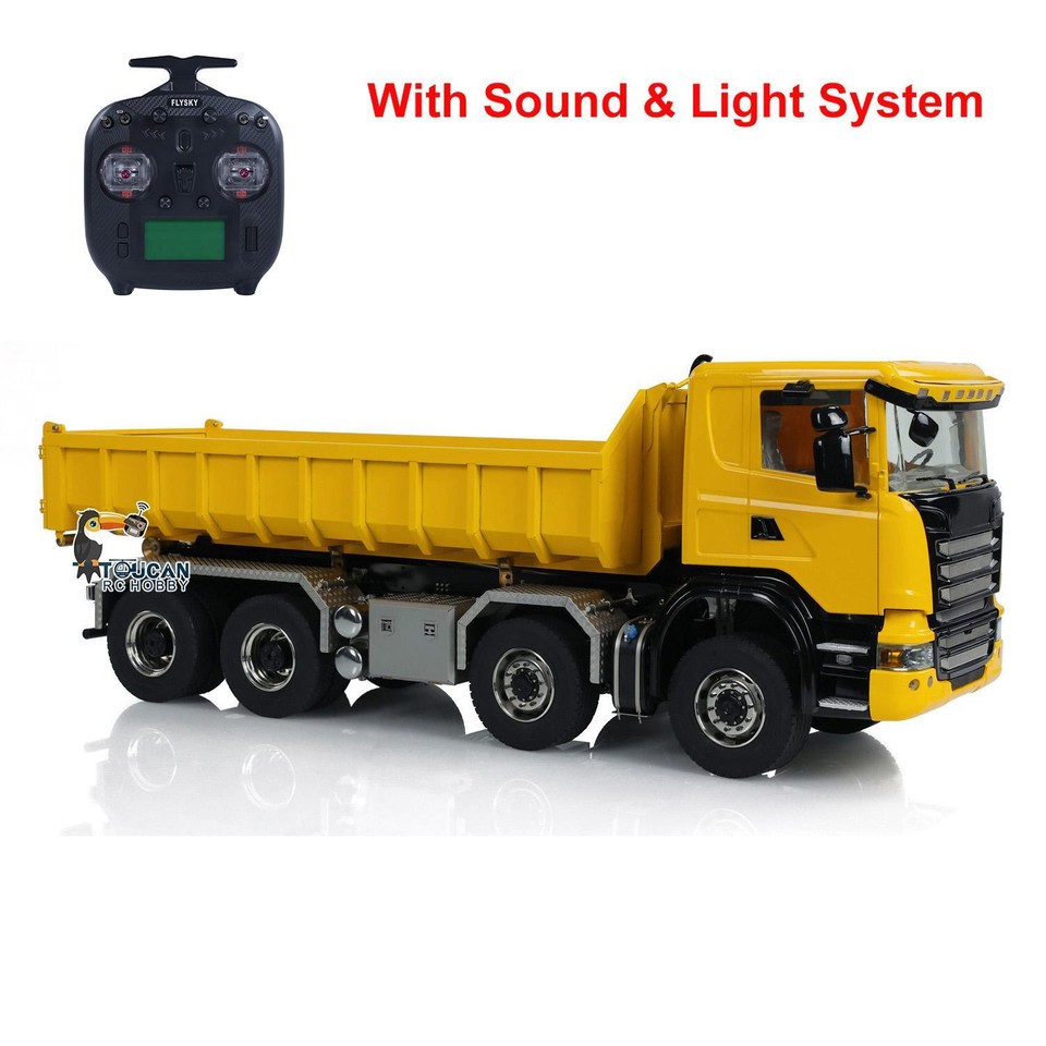 Metal 8x8 1/14 RC Hydraulic Dump Truck Roll-on-off Full Dumper Car ...