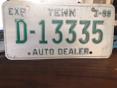 1988 Tennessee license plate D13335 Auto Dealer In Green | eBay