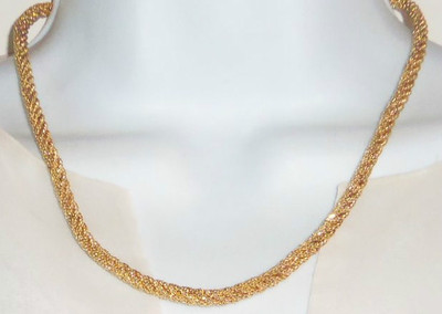 VERONESE MADE IN ITALY STERLING SILVER VERMEIL MESH CHAIN NECKLACE New ...