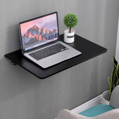 Wall Mounted Drop-Leaf Folding Floating Table Hanging Computer Desk ...