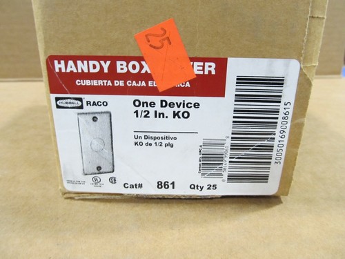 Raco 861 Handy Box Cover, 1/2" Knockout - Lot of 25 Pcs | eBay