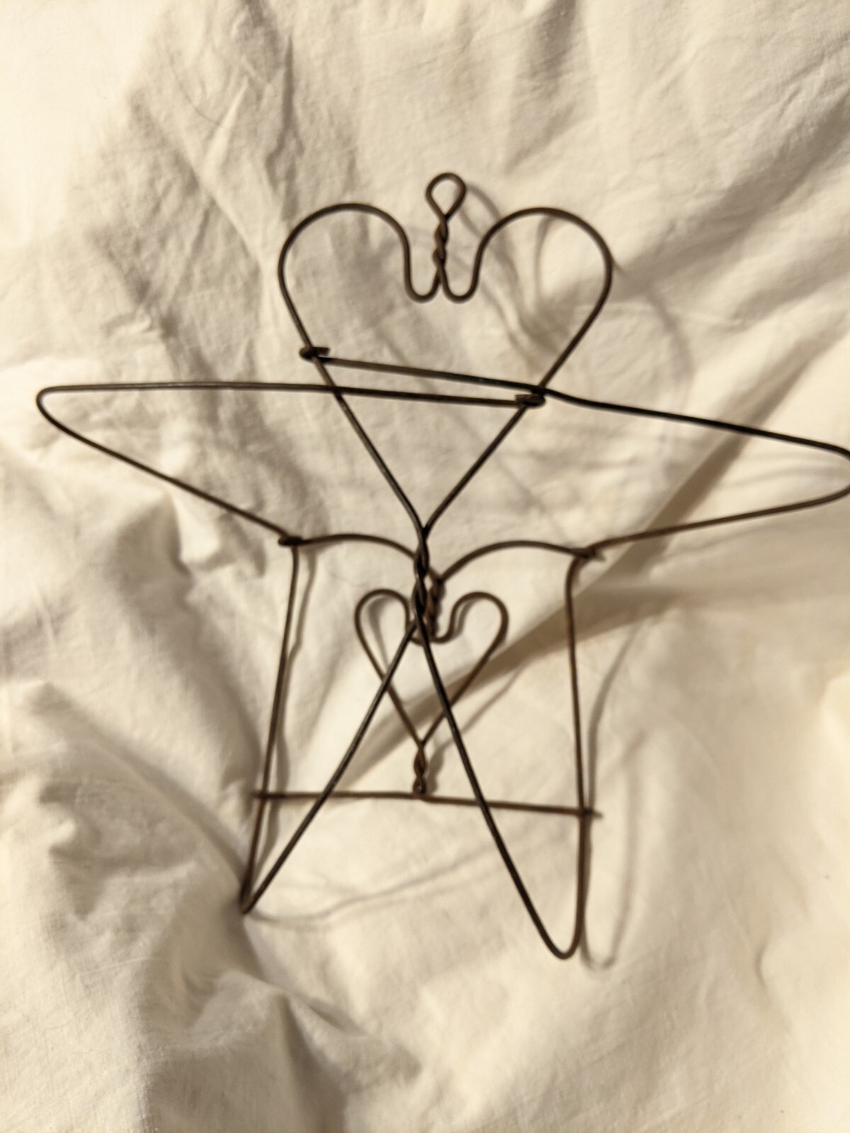 Vintage Primitive Rusty Wire Hanging Cookbook Holder | eBay