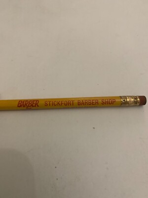 Vintage Stickfort Barber Shop Reinbeck Iowa Wooden Advertising Pencil ...
