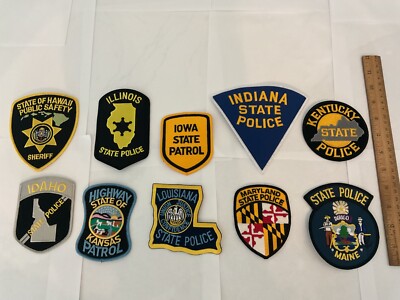 State Law Enforcement patches All different 10 piece set. All new.Full ...
