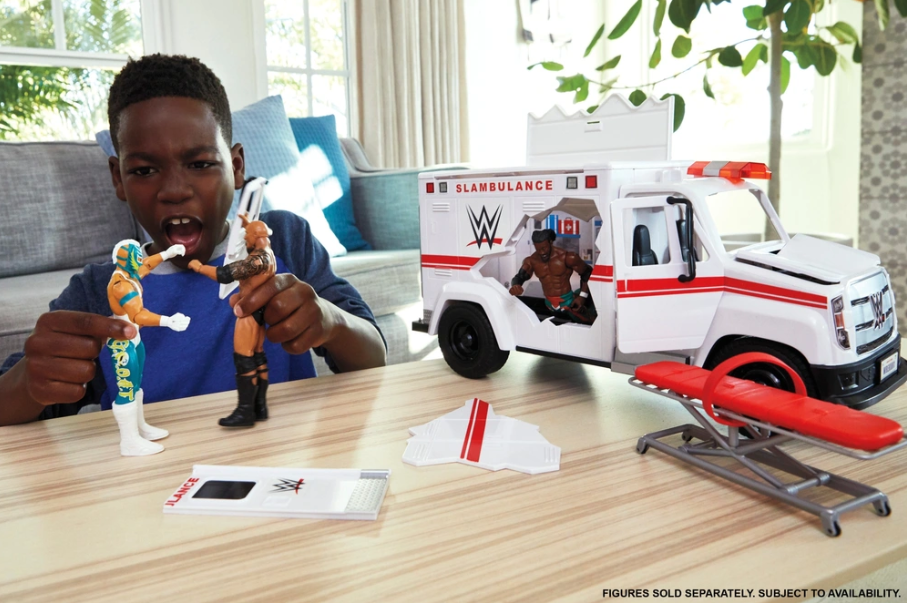WWE Playset Wrekkin' Slambulance Breakaway Vehicle Wrestling Playset ...