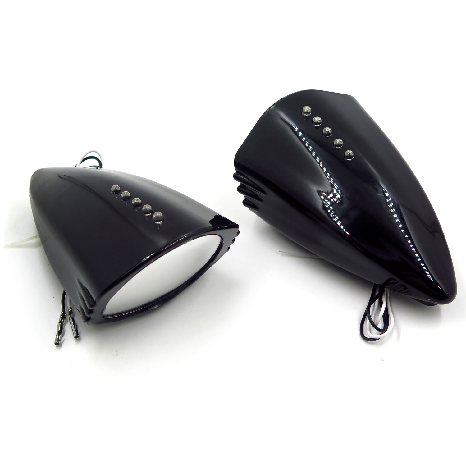 Side Mounted Rear View Mirrors W/Led For Suzuki Honda Kawasaki Yamaha ...