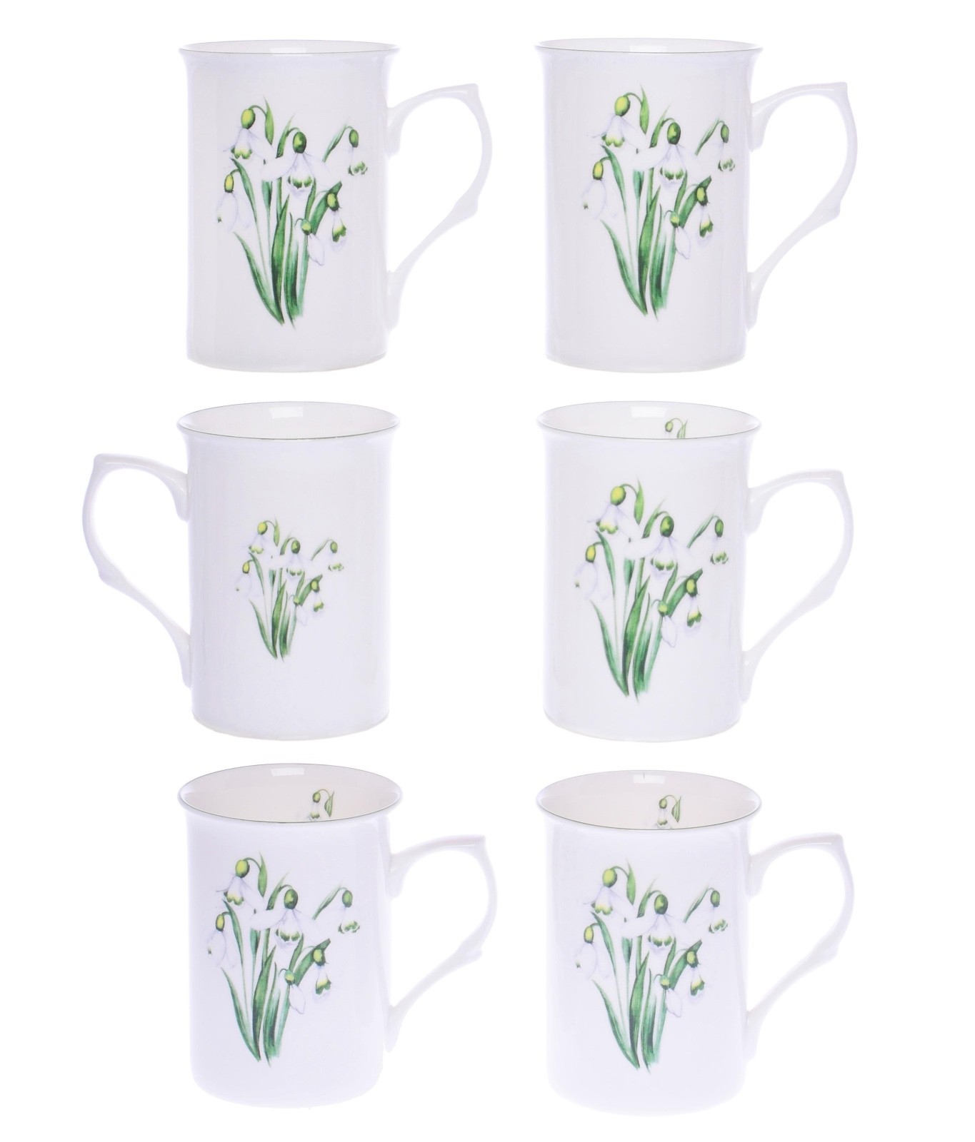 BONE CHINA SET OF 6 SNOWDROP BEAKERS/MUGS | eBay UK