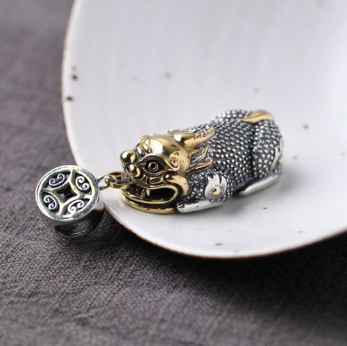 I05 Pendant Pixiu Lucky Symbol B Chinese Mythical Creatures Silver 925 ...