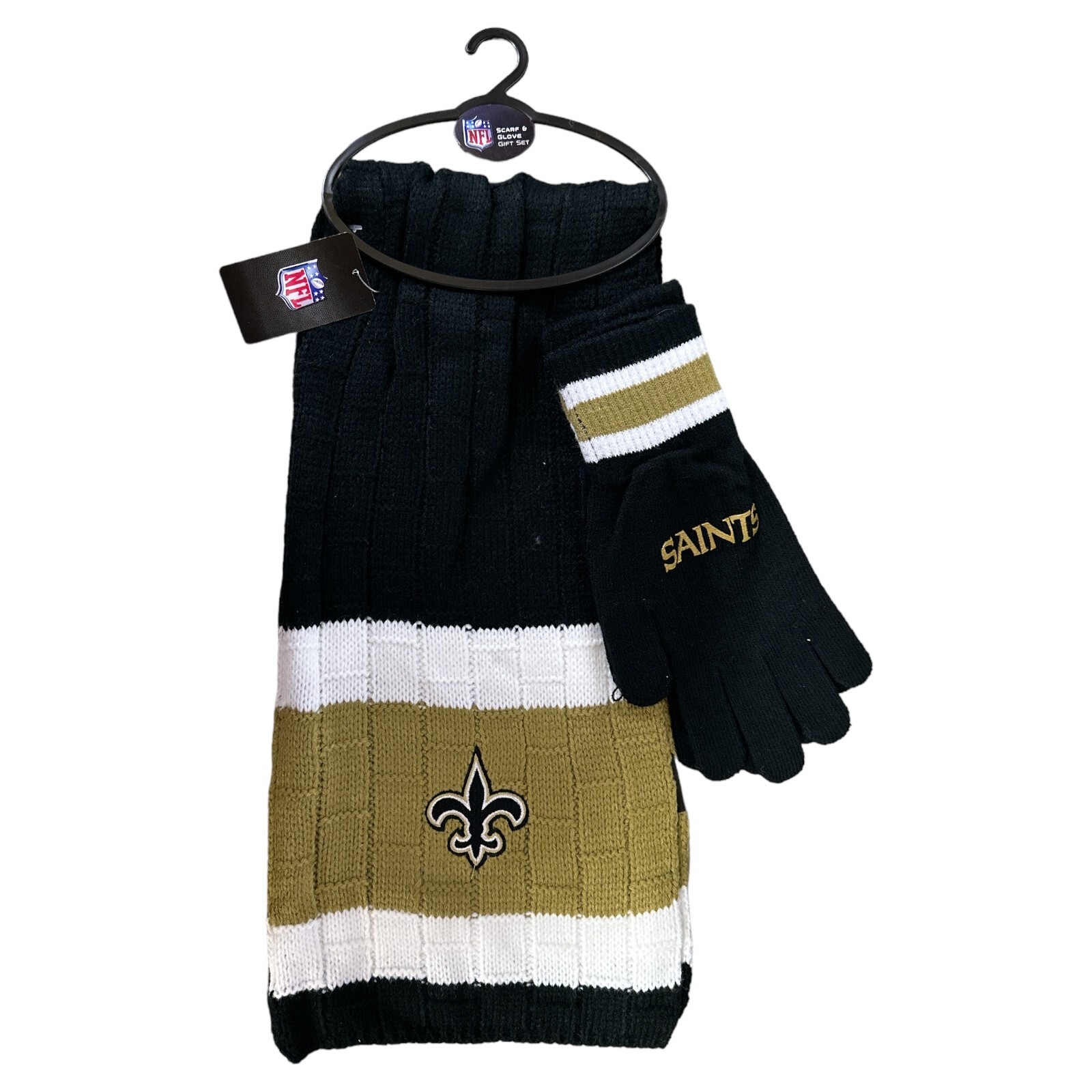 NFL New Orleans Saints Knit Scarf & Glove Set | eBay