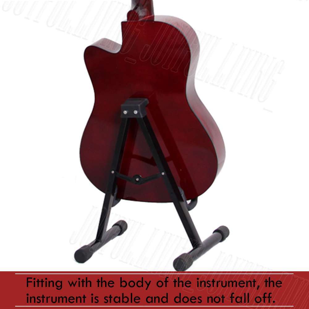 Folding Guitar Stand Bass Floor Rack Electric Acoustic Portable Musical ...