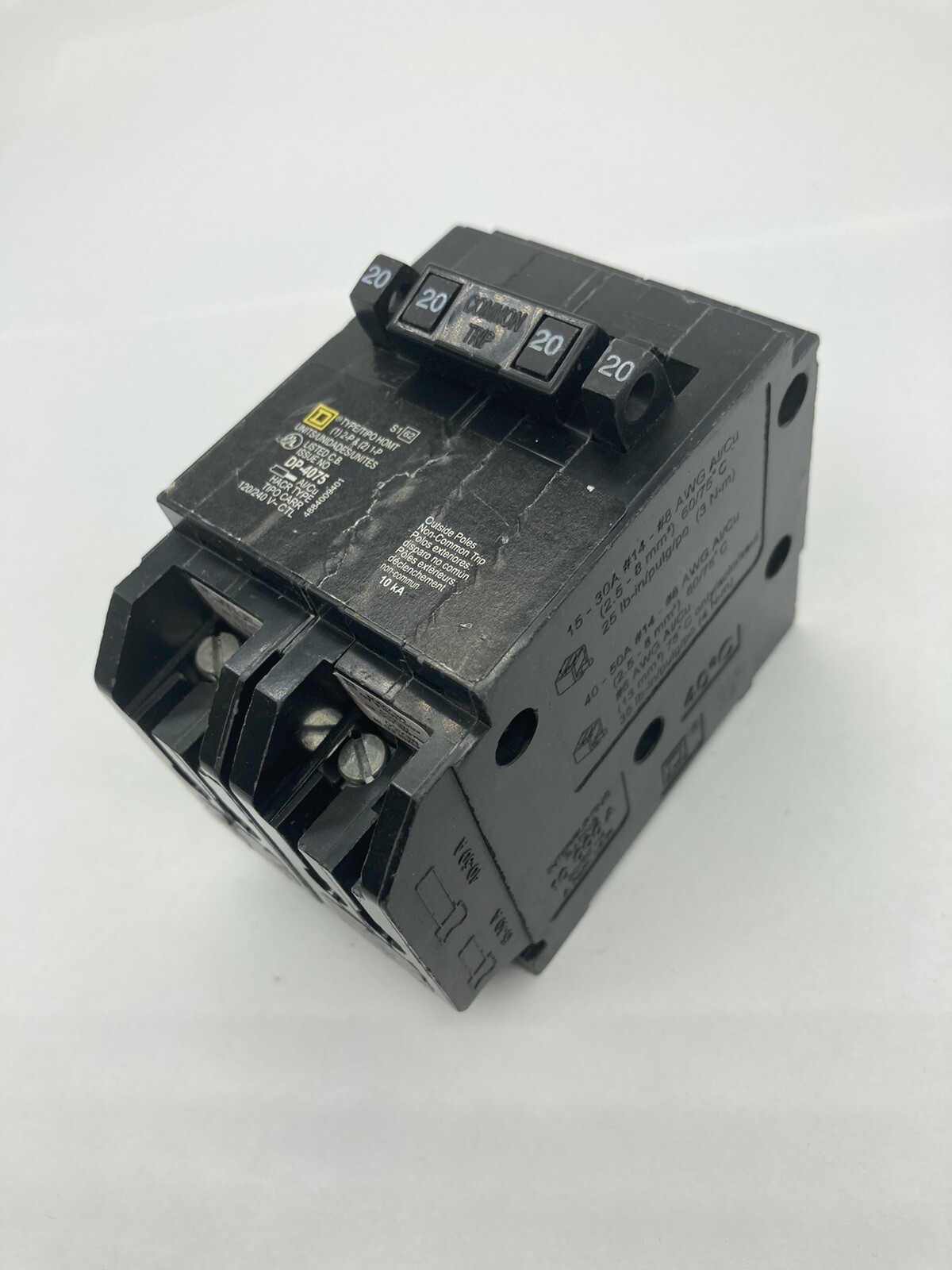 HOMT2020220 Homeline Square D Quad Two 1 Pole 20 Amp One 2P 20A Plug In ...