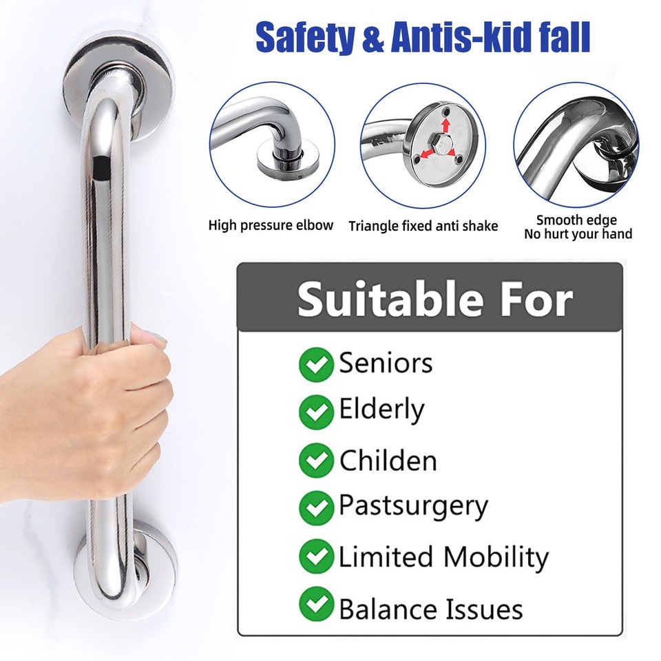 Stainless Steel Grab Bar Bathroom Safety Handicap Shower Tub Handle ...