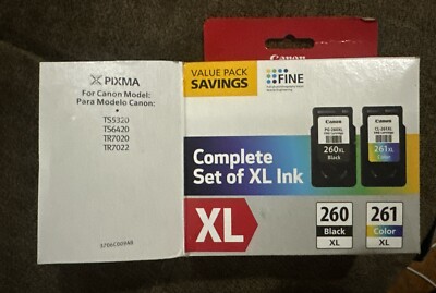 Canon PG260 XL / CL261 XL Ink Cartridges-Blk/color(Cyan, Magenta ...