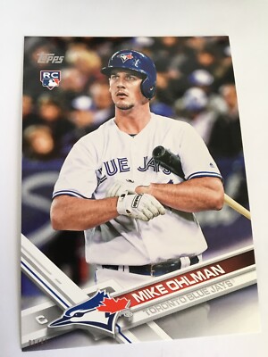 2017 Topps Update Clear Parallel Jumbo 5x7 Mike Ohlman Blue Jays RC ...