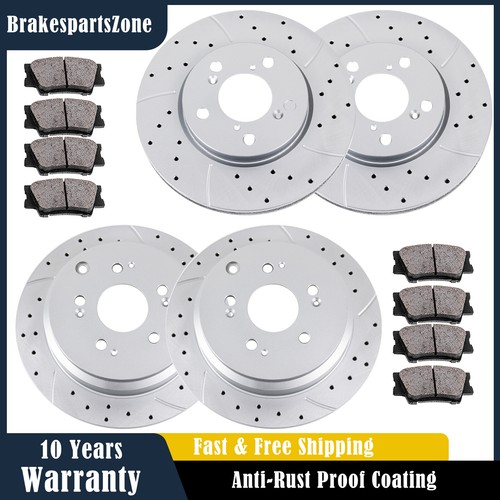 Fit for Honda Odyssey 3.5L Front and Rear Slotted Brake Rotors Pads Kit ...