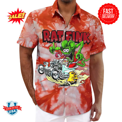 Rat Fink Hawaiian Shirt - Hot Rod Cartoon Style, Classic Lowbrow Art ...
