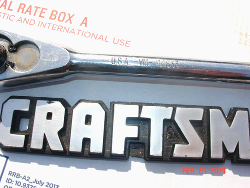 CRAFTSMAN 3/8” DRIVE POLISHED CHROME LONG HANDLE RATCHET, KV, 44833 ...