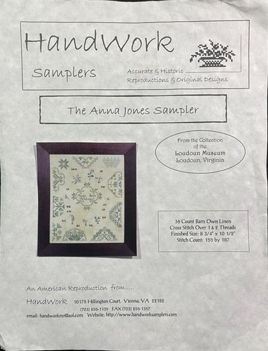 4x Xstitch KIT/CHART: HANDWORK Anna Jones/NEEDLEPRINT+more Quaker ...
