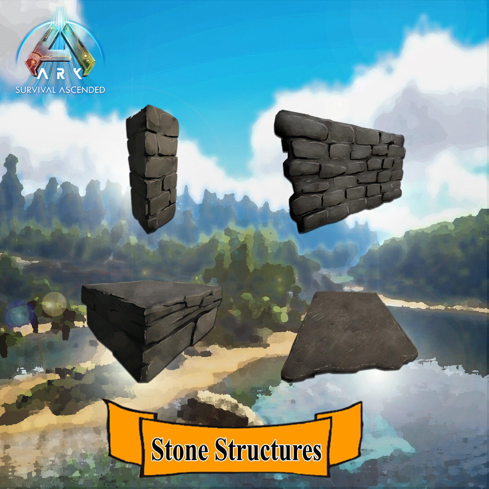 Ark Ascended PC/PS5/XBOX - OFFICIAL PVE - STONE BASE STRUCTURES (Base Delivery) | eBay