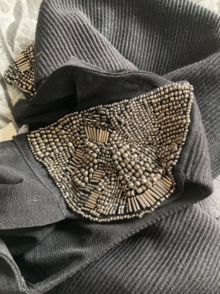 Lili London black bodycon beaded cap sleeve dress | eBay Australia