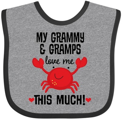 Inktastic Grammy And Gramps Love Me Grandson Grandchild Baby Bib ...